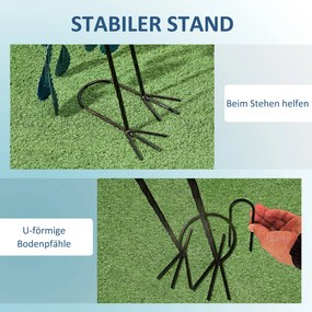 Outsunny zahradní figurka páva odolná proti povětrnostním vlivům, socha na balkon terasu 59cm, dekorativní venkovní ozdoba | Aosom.de