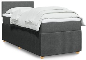 Box spring postel s matrací tmavě šedá 90x190 cm textil