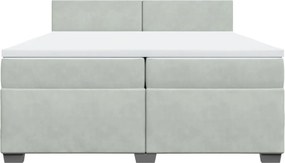 Box spring postel s matrací světle šedá 200x200 cm samet 3288696