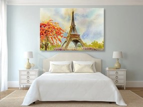 Obraz Eiffelova věž v pastelových barvách - 90x60 cm