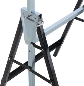 HOMCOM 2 x lešení kozlík skládací výškově nastavitelný do 200 kg z oceli černé barvy 68 x 58 x 80-130 cm pro stavební práce a kutily |