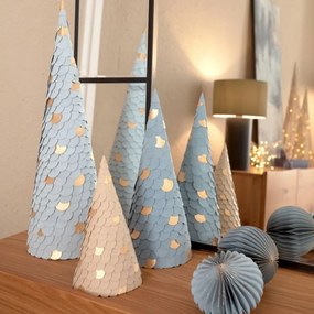 OnaDnes -20% Sada tří modro béžových vánočních dekorací Kave Home Venetia 20/30/45 cm