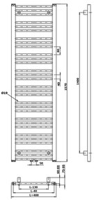 Bruckner Bruckner, ALBRECHT topné těleso 400x1570 mm, středové připojení, černá matná, 600.113.6