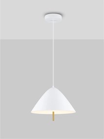 Bílé kovové LED závěsné svítidlo s kovovým stínidlem ø 40 cm Oros – Nova Luce
