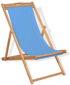 Kempingová židle teakové dřevo 56 x 105 x 96 cm modrá,  43803 HangarStore.cz