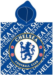 Dětské plážové pončo - chlapecká osuška s kapucí Chelsea FC - 100% bavlna - 60 x 120 cm