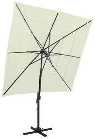 4stupňový zahradní slunečník hliníková tyč pískový 250 x 250 cm 313820