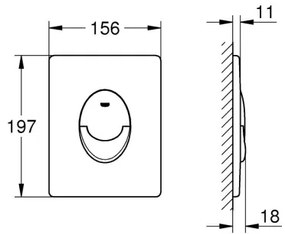 GROHE 38964KV0 - Splachovací tlačítko START 156 × 197 mm černá