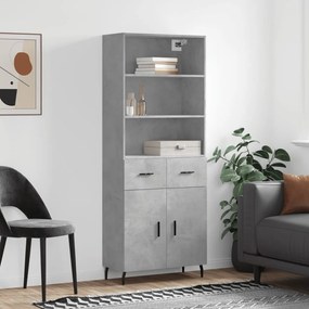 Skříň highboard betonově šedá 69,5x34x180 cm kompozitní dřevo,  3200533