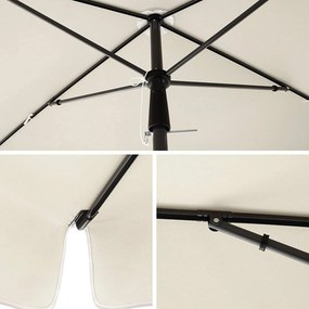 Slunečník 200 x 125 cm, UV ochrana UPF 50+, zahradní deštník, skládací