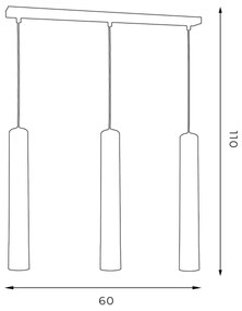 Lustr na lanku NEST 3xGU10/8W/230V černá/lesklý chrom