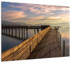 Skleněný obraz - Na břehu jezera Obersee (70x50 cm)