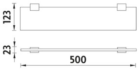 Černá police do koupelny z plexiglass, 50 cm NIMCO KIBO černá Ki-X350-C-90