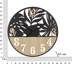 Nástěnné hodiny Palm 60 cm hnědé/černé