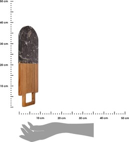 Krájecí prkénko s úchytem PREPPY 38x18 cm z masivu/černý mramor