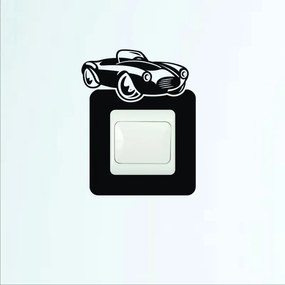 WALLVINIL Samolepky na zeď - Vypínač autíčko Barva: Bílá, Velikost: Standartní Vypínač
