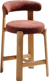 Barová židle z jasanového dřeva v terakotové barvě/ve světle přírodní barvě (výška sedáku 65 cm) Granite – Kave Home
