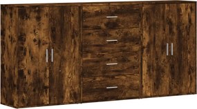 Příborníky 3 ks kouřový dub 60 x 31 x 84 cm kompozitní dřevo 3276578