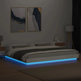 Rám postele s LED osvětlením bílý 180 x 200 cm kompozitní dřevo 3281077