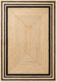 Hanse Home, Kusový koberec Looma 106302 Natural Gold Black, 160x230, béžová, chodba / předsíň