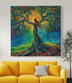 Obraz na plátně - Strom života Sola plně ve spojení FeelHappy.cz Velikost obrazu: 140 x 140 cm