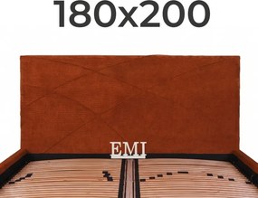 Postel čalouněná ZINNA + lamelový rošt + matrace EMI