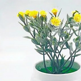 Bytová dekorace - umělá rostlina v květináči - výška 11 cm Barvy: žlutá