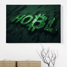 Obraz na plátně - Bitcoin HOBL HODL zelené FeelHappy.cz Velikost obrazu: 60 x 40 cm