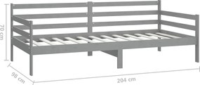 vidaXL Denní postel s matrací 90 x 200 cm masivní borové dřevo [3083601] Barva: Šedá