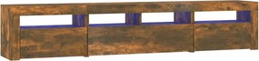 TV skříňka s LED osvětlením kouřový dub 210 x 35 x 40 cm 3152735