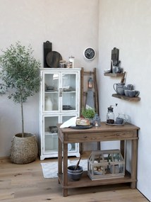 Hnědý obal na květináč s proutěným vzorem Corte I - Ø 39*38cm