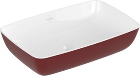 Villeroy & Boch Artis - Umyvadlo na desku, 58x39 cm, bez přepadu, bez otvoru pro baterii, Bordeaux 417258BCS9