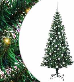 Umělý osvětlený vánoční stromeček Zelená 180 cm PVC a kov 3396765