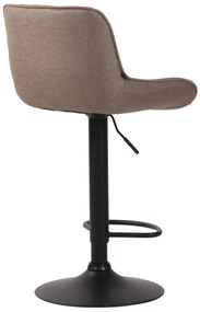 Barová židle Haugo - látkové čalounění - černý rám | taupe