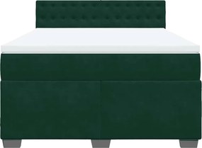Box spring postel s matrací tmavě zelená 140x190 cm samet 3286321