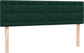 Box spring postel s matrací a LED tmavě zelená 160x220 cm samet 3317322