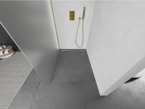 Mexen Kioto L, sprchová zástěna Walk-In 70 x 200 cm, 8mm sklo námraza, zlatý matný profil, 800-070-103-55-30