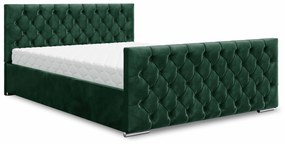 Manželská postel 160 cm Velva (tmavě zelená) (s roštem a úložným prostorem). 1047179
