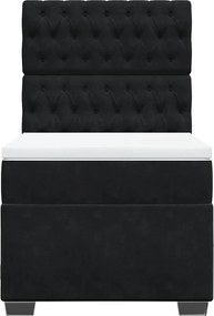 Box spring postel s matrací černá 90x190 cm samet 3293094