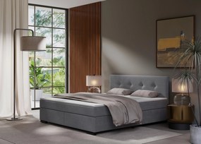 XXXLutz POSTEL BOXSPRING, 180/220 cm, světle šedá MID.YOU - Manželské postele - 002784001277