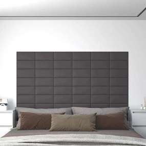 vidaXL Nástěnné panely 12 ks 30 x 15 cm umělá kůže 0,54 m² [343777] Barva: Šedá