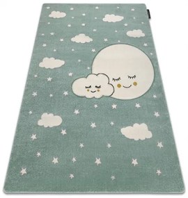 Dětský kusový koberec PETIT Měsíc Mráčky Hvězdičky zelený Rozměr: 120x170 cm