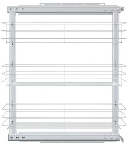 vidaXL Marketos 3patrový výsuvný kuchyňský drátěný koš stříbrný 47 x 25 x 56 cm