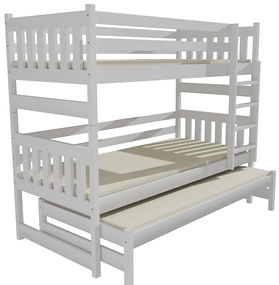 Patrová postel s výsuvnou přistýlkou PPV 019 80 x 200 cm - bílá