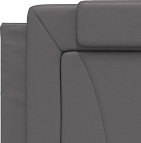 Postel Viana s matrací šedá 100 x 200 cm umělá kůže 3208778