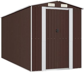 Zahradní kůlna tmavě hnědá 192 x 440 x 223 cm pozinkovaná ocel 3147463
