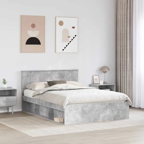 Rám postele s čelo Beton 140 x 200 cm Kompozitní dřevo 3407880