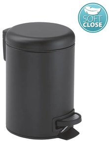 Gedy, POTTY Odpadkový koš 5l, Soft Close, černá matná, 330914
