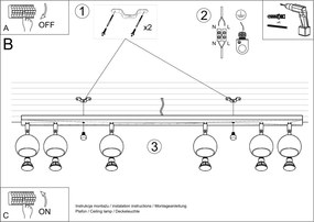Sollux Lighting Stropní svítidlo OCULARE 6L bílé