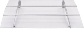 Vchodová stříška stříbrná a průhledná 120 x 90 cm polykarbonát 144828